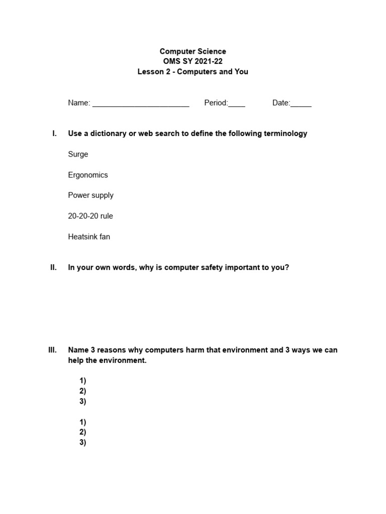 [Template] Computer Science Lesson 2 | PDF
