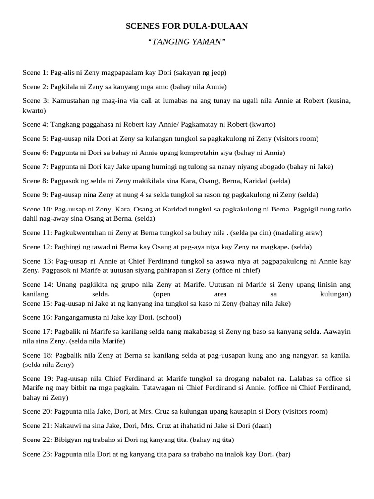 DULA Scenes | PDF
