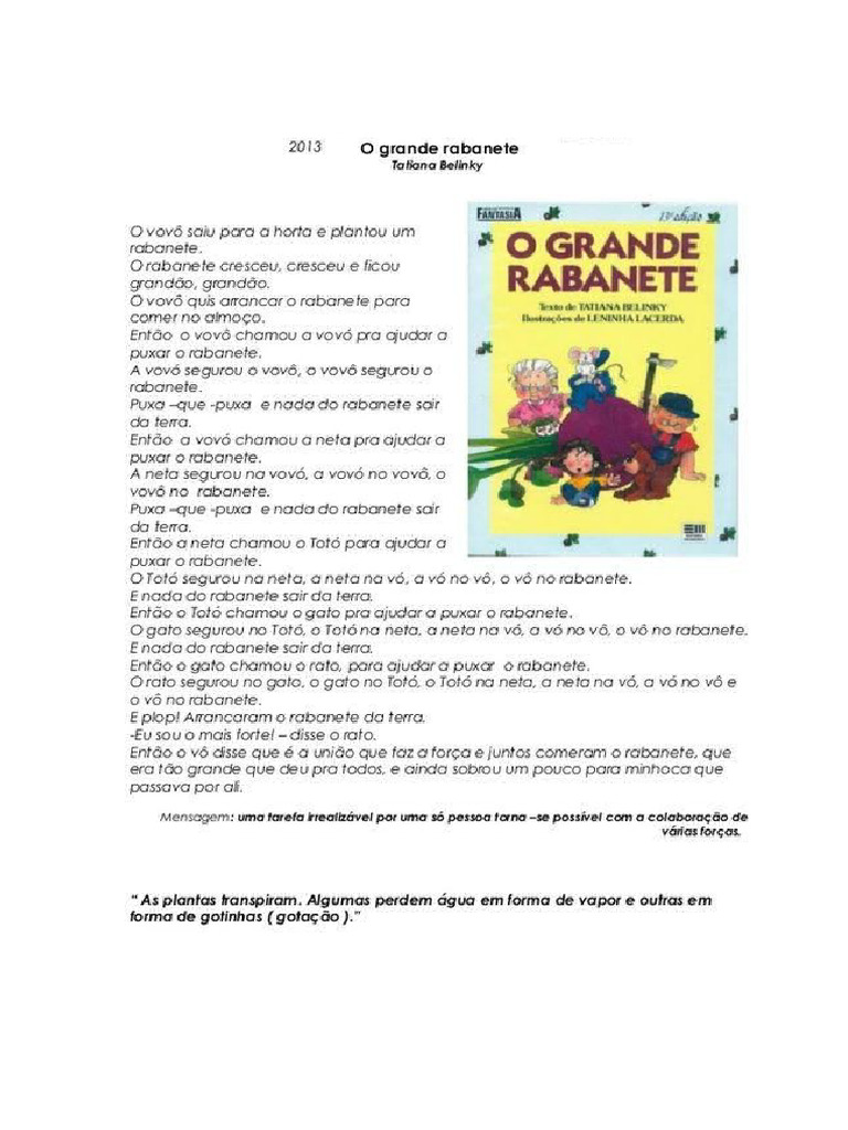 Texto livro O Grande Rabanete | PDF