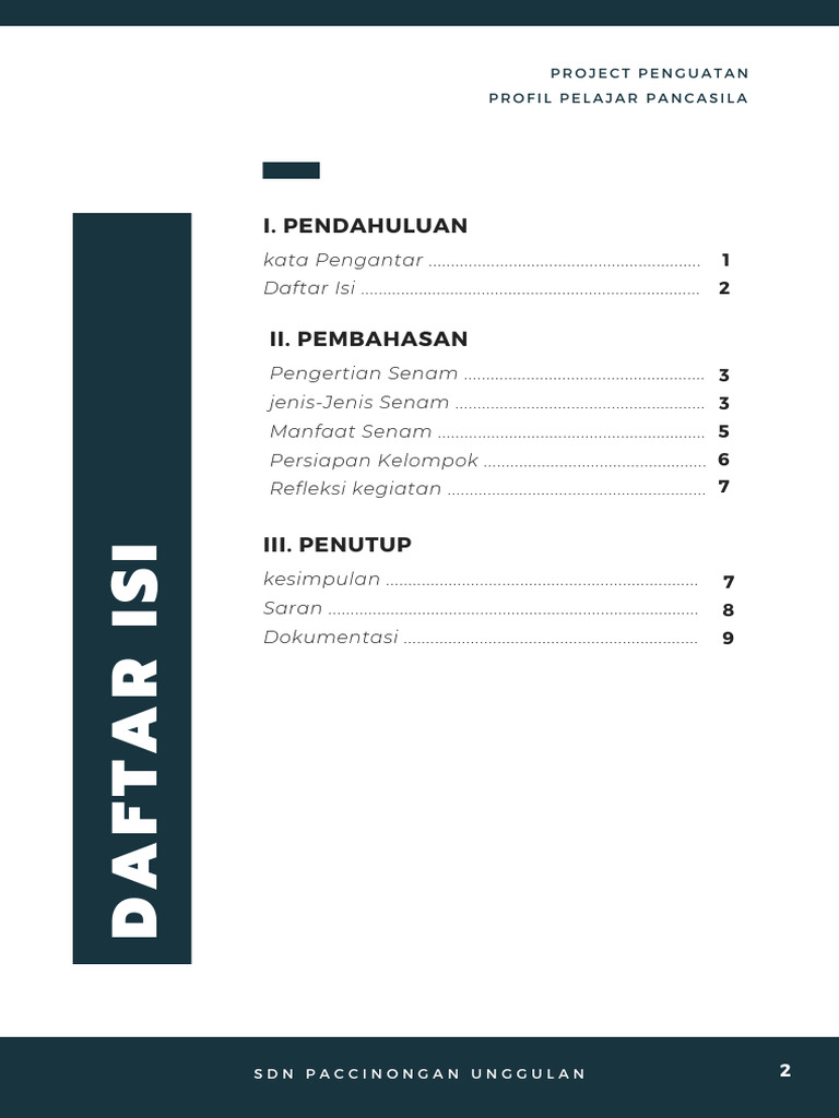 Daftar Isi Skripsi Umum Modern Biru Kelam (1) | PDF