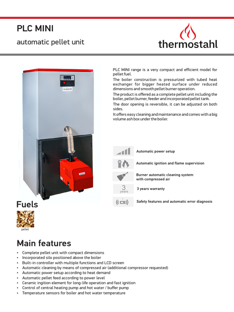 Chaudiere PLC MINI Pellets | PDF | Boiler | Energy Technology