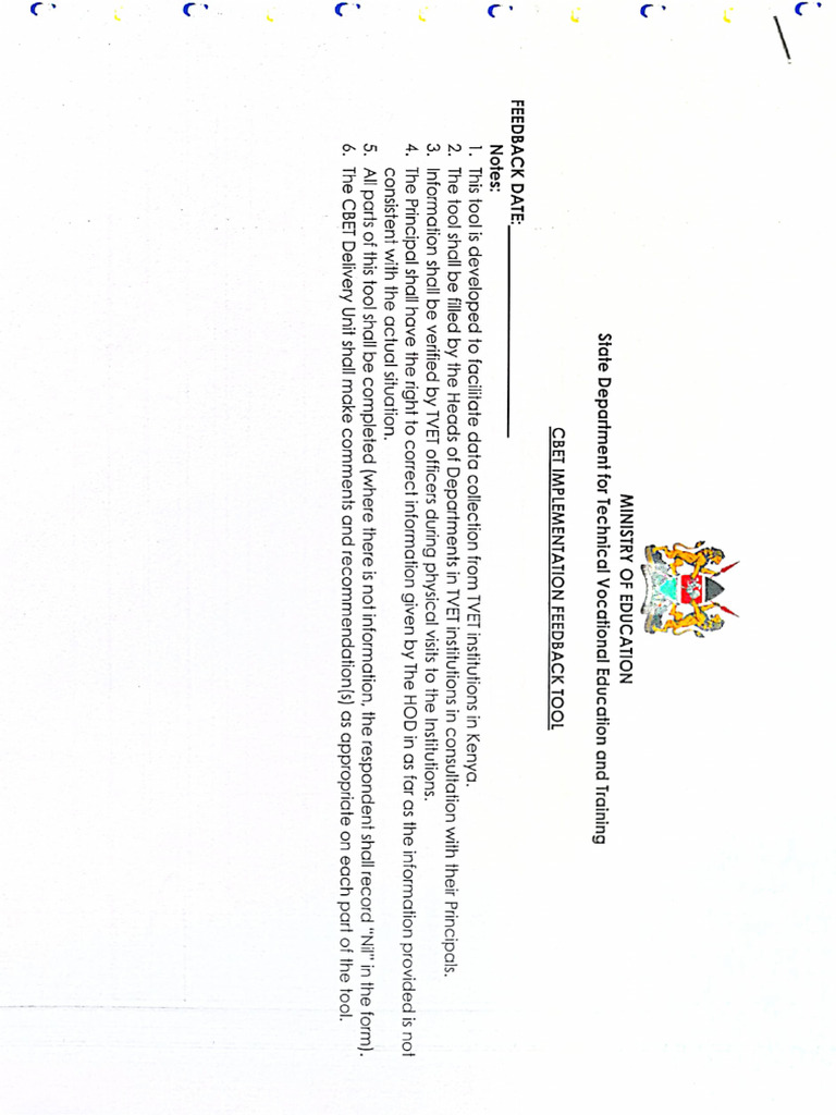 Cbet Implementation Feedback Tool | PDF