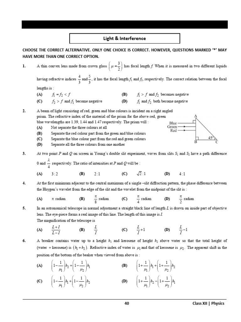 7. Light and Interference | PDF | Diffraction | Mirror