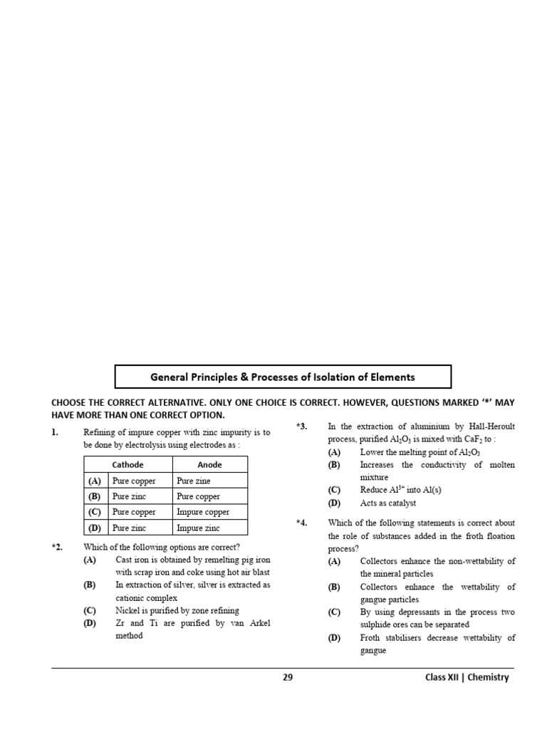 Isolation of Elements: Key Concepts & Questions | PDF | Iron | Ore