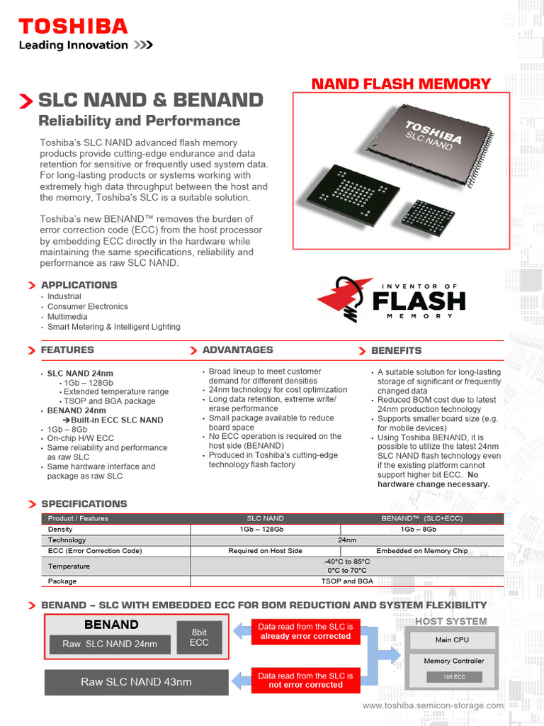 Tc58nvg2s0hta00 Nand Flash 4g | PDF | Flash Memory | Computer Data