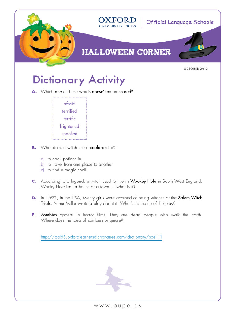halloween dictionary activity | PDF