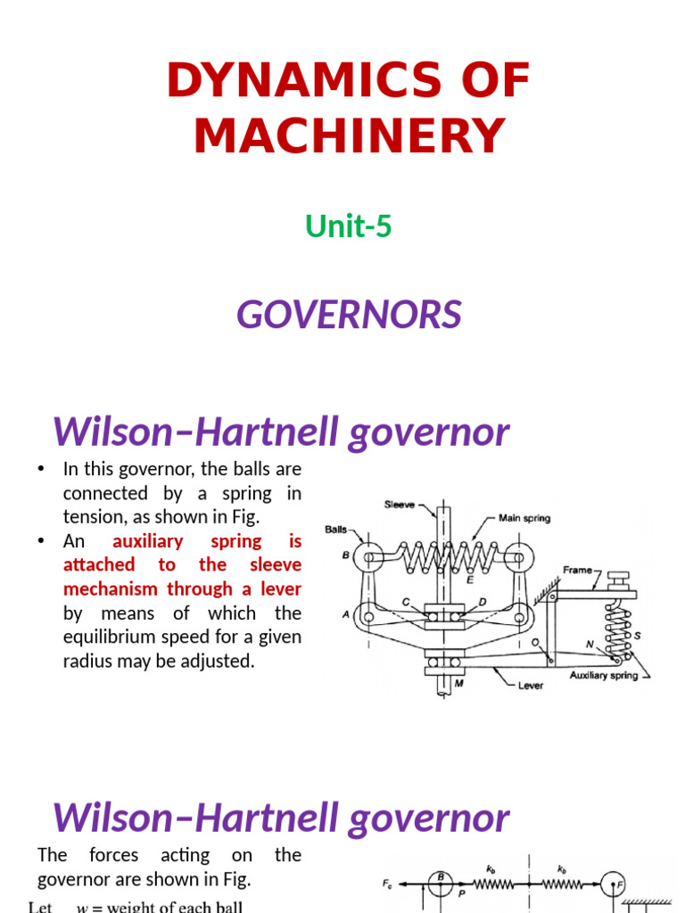 Governors in Machinery Dynamics | PDF