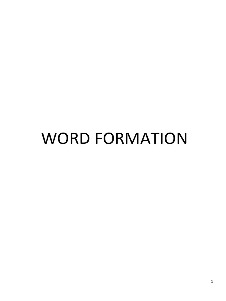 Module Word Formation | PDF