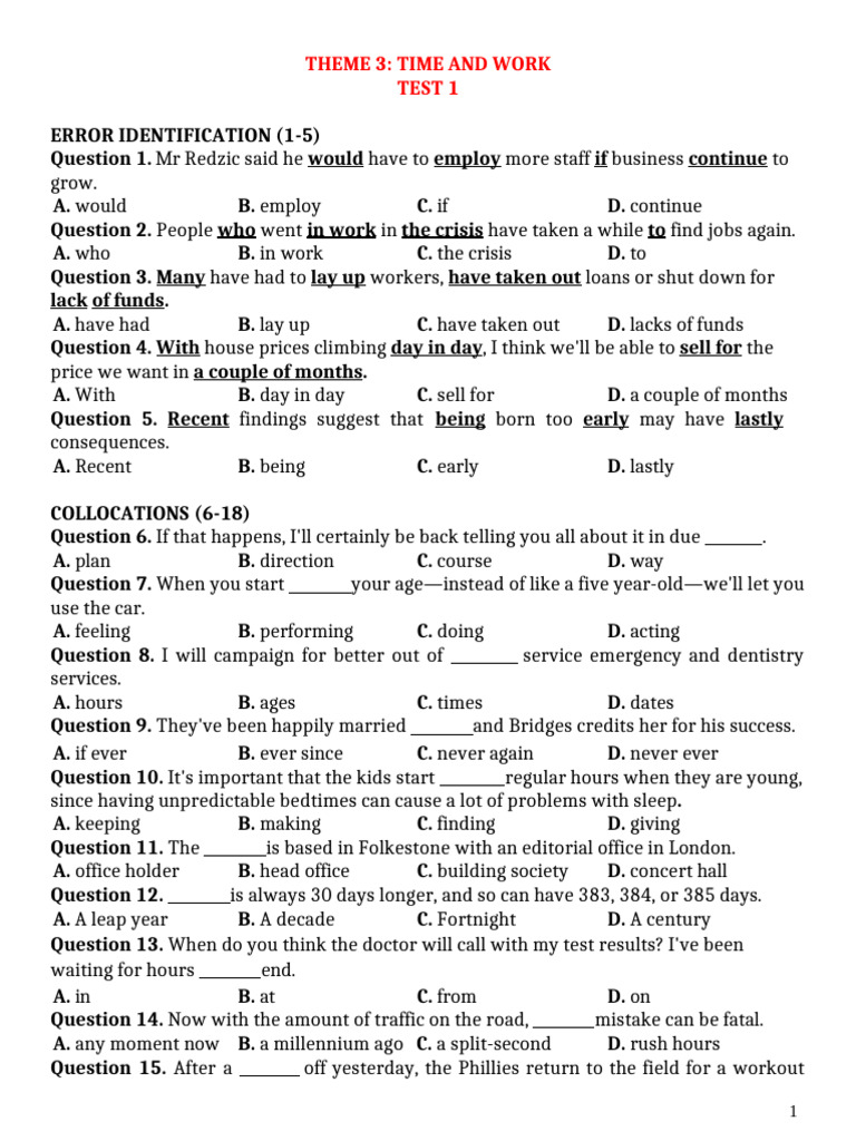 Theme 3 Time and Work | PDF