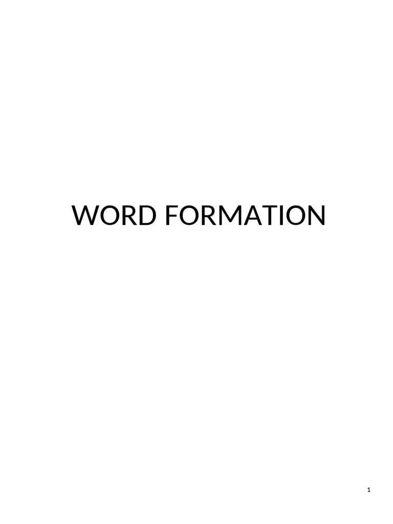 Module Word Formation | PDF