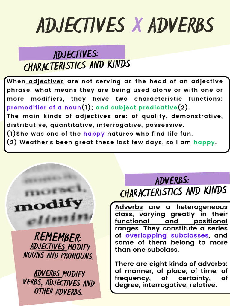 Adjectives and Adverbs Explained | PDF | Adverb | Adjective