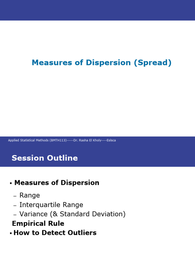 Measures of Dispersion in Statistics | PDF | Statistical Dispersion ...