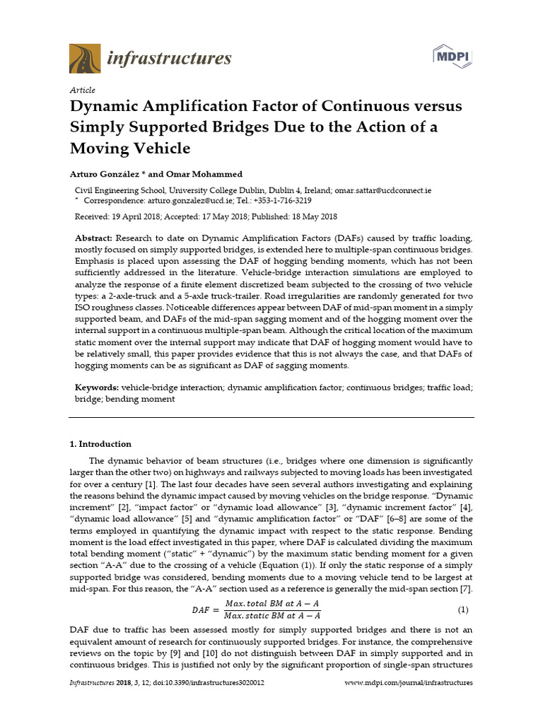 González 2018 Dynamic Amplification Factor of Continuous Versus Simply Supported Bridges Due To ...