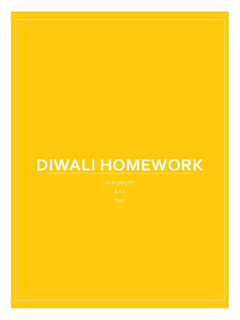 DIWALI HOMEWORK 2020 | PDF
