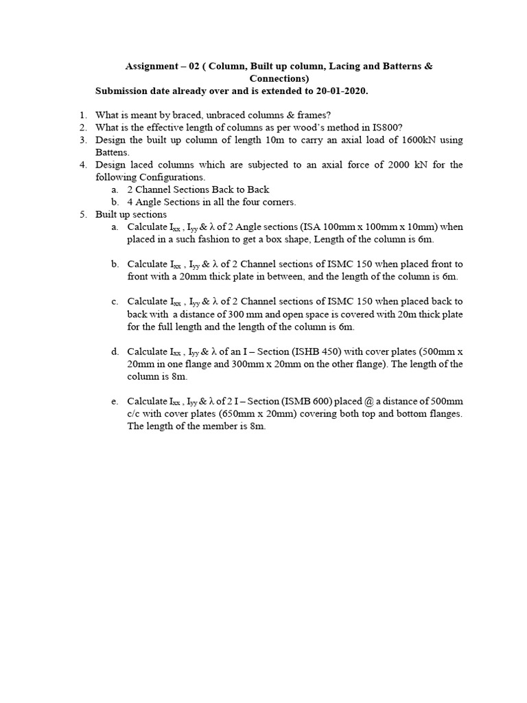 Column Design and Analysis Assignment | PDF