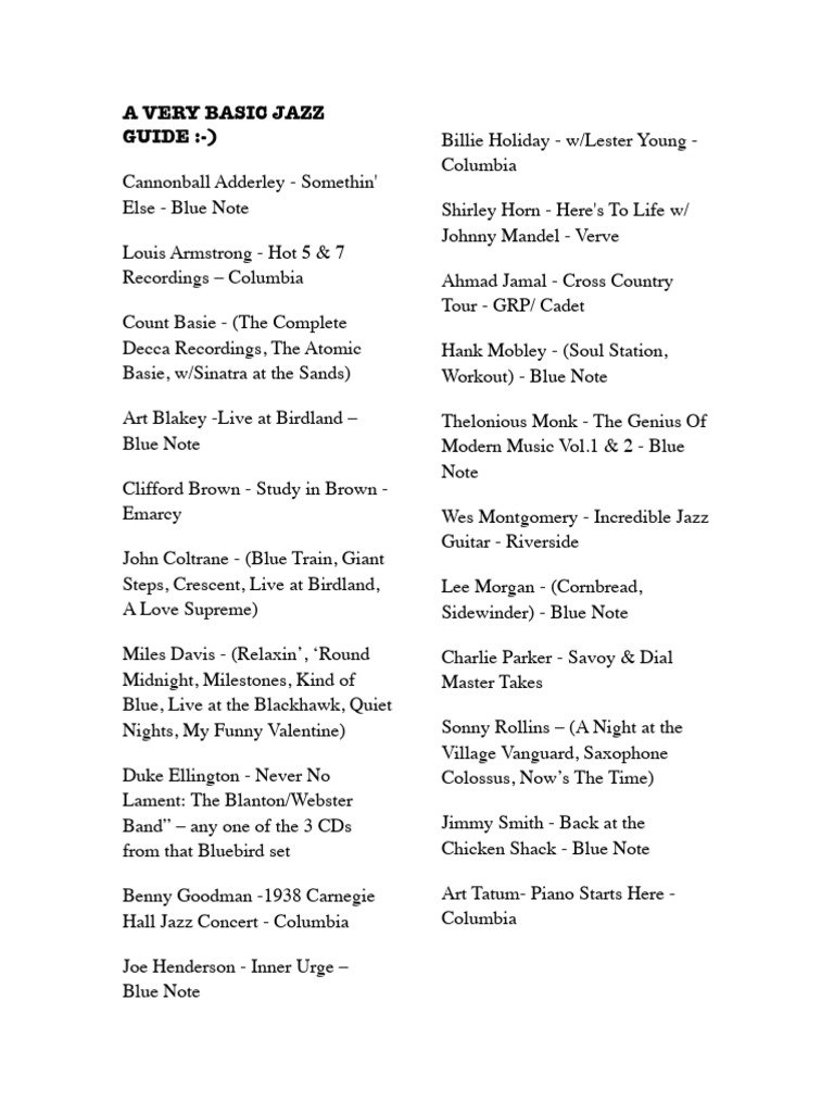 Basic Jazz Guide PDF | PDF