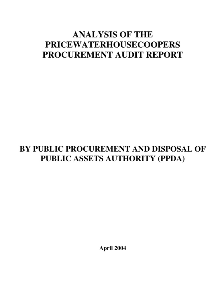 48 Analysis of The PWC Procurement Audit Report For The Ministry of ...
