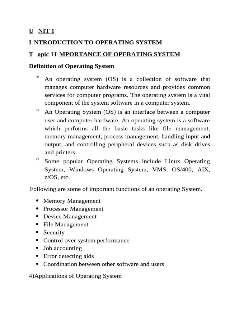 OS INTRODUCTION | PDF | Operating System | Process (Computing)