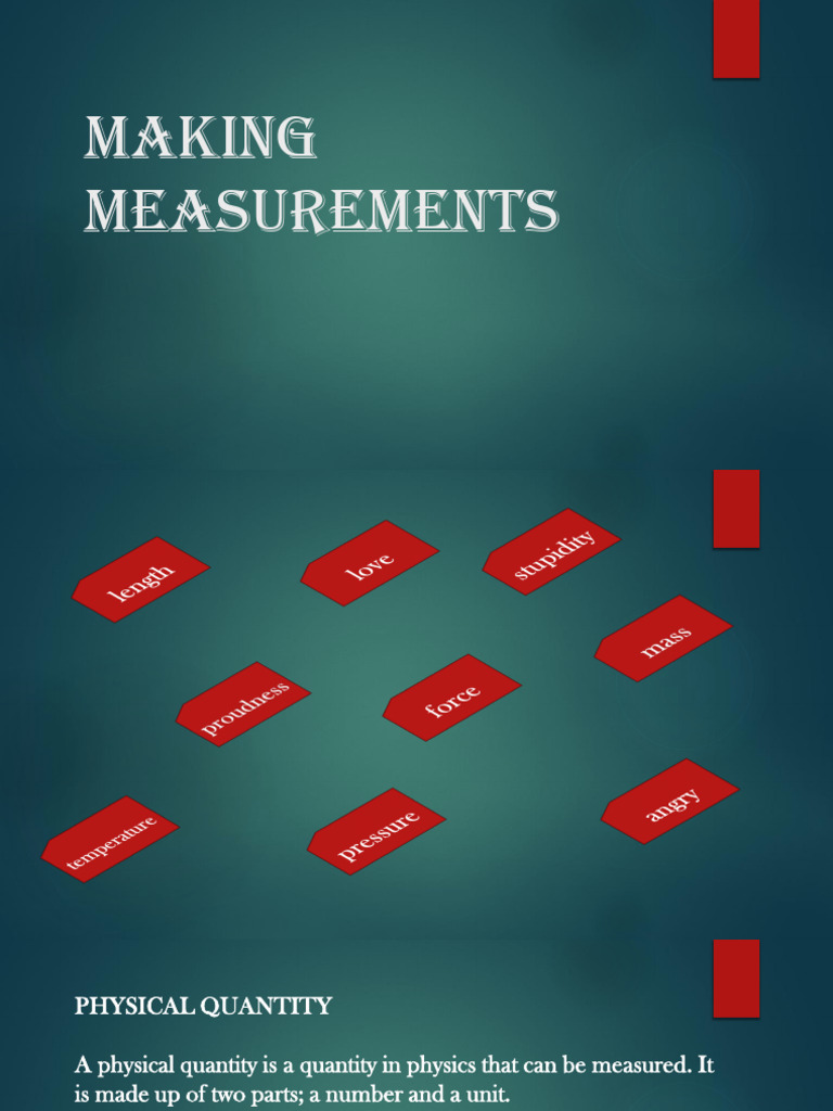 Making Measurements | PDF | Density | International System Of Units