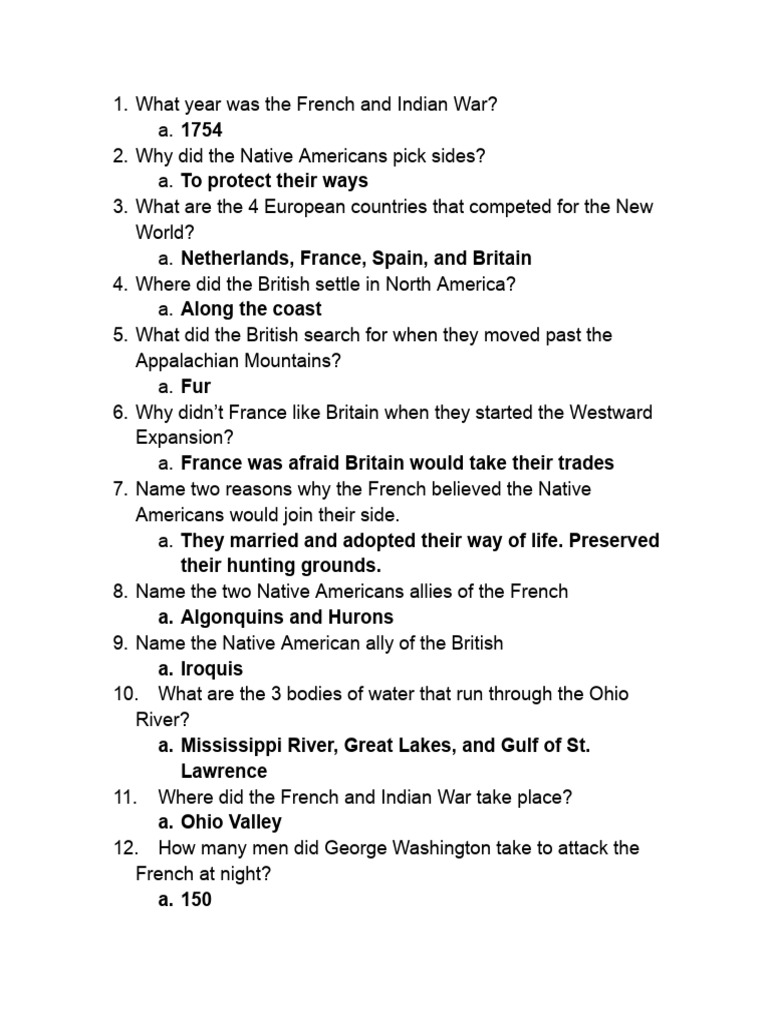 French and Indian War Overview | PDF