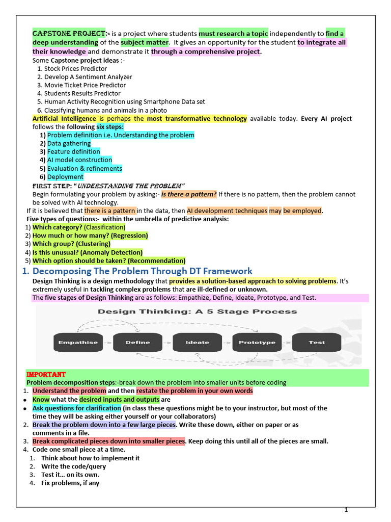 chapter 1 capstone project ai class 12 | PDF | Errors And Residuals | Mean Squared Error
