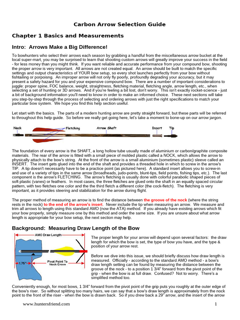 Arrow Selection Guide | PDF | Arrow | Bow And Arrow