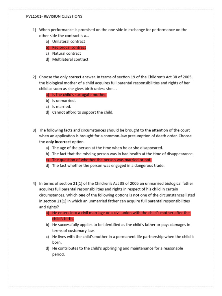 Exam Prep - 2023 - MCQ 05 - QUESTION & MEMO | PDF | Social Institutions ...
