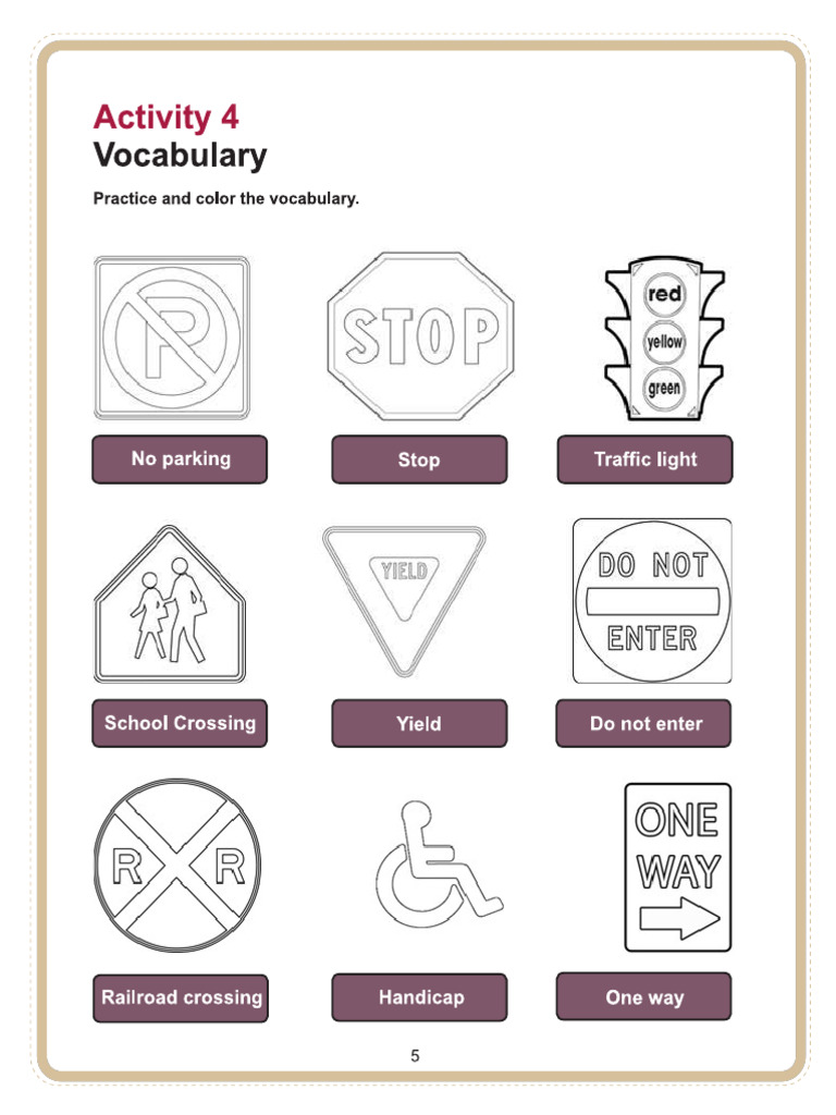 2nd grade. Public spaces signs - Worksheet | PDF