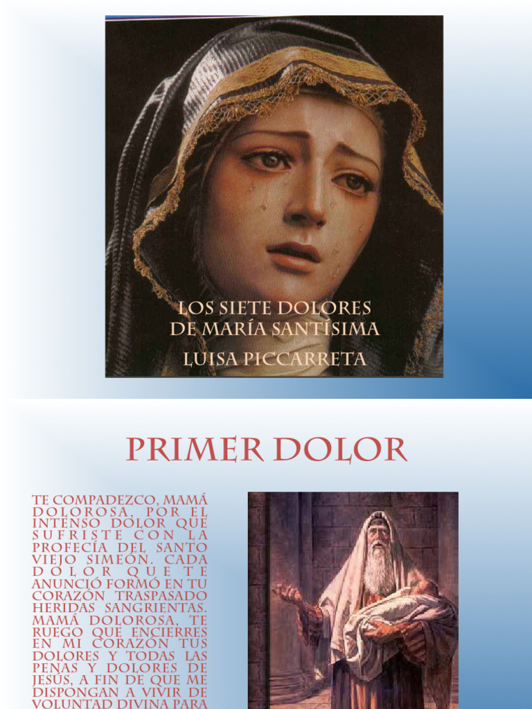 Los Dolores de Maria Santisima | PDF | Jesús | María, madre de Jesús