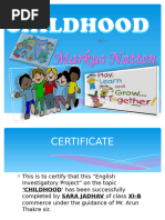 Class 11 English Project On Childhood Pdf Thought Poetry