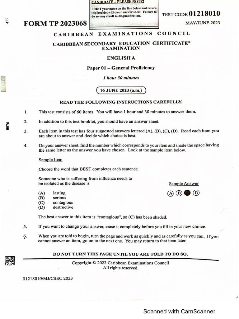 June 2023 Paper 1 | PDF
