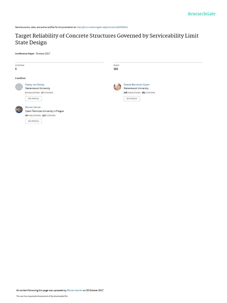 Van Nierop, Viljoen & Lenner 2017 Target Reliability of Concrete Structures Governed by ...