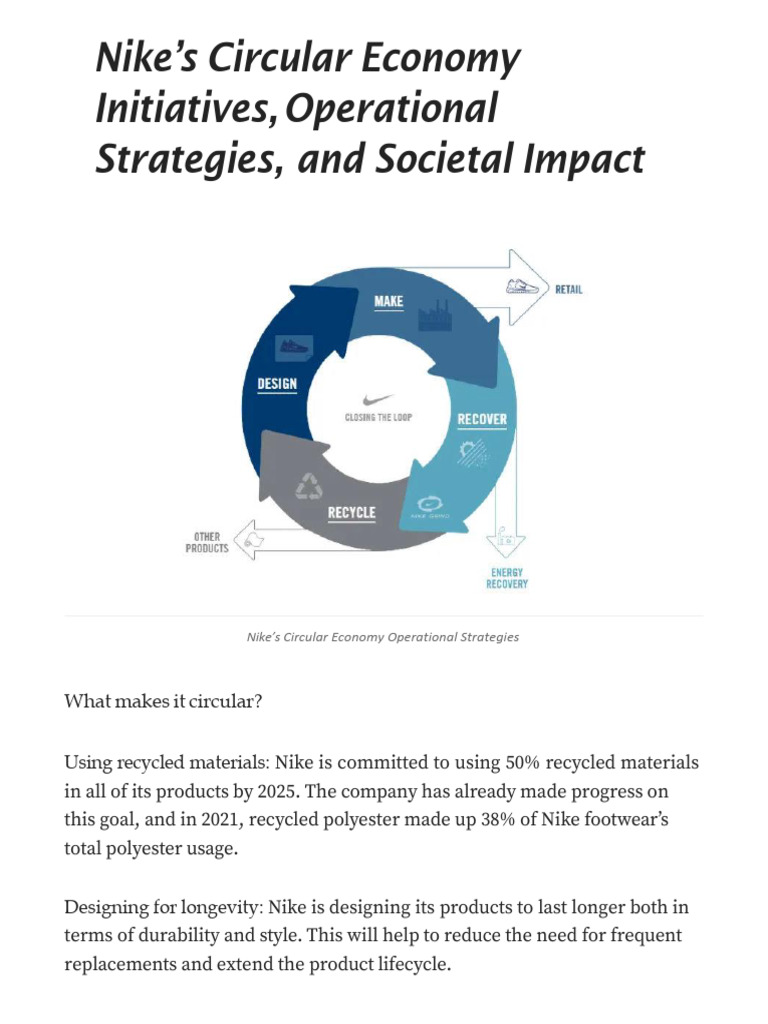 Nike's Circular Economy Strategies Explained | PDF | Recycling | Nike