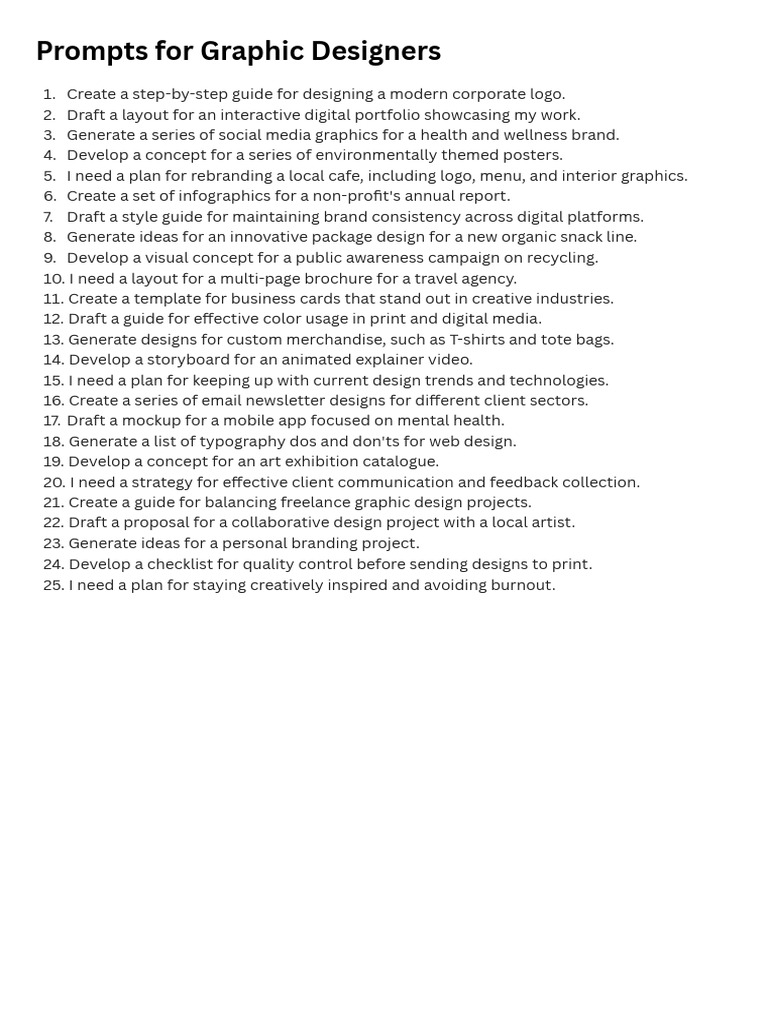 Graphic Design Project Prompts Guide | PDF