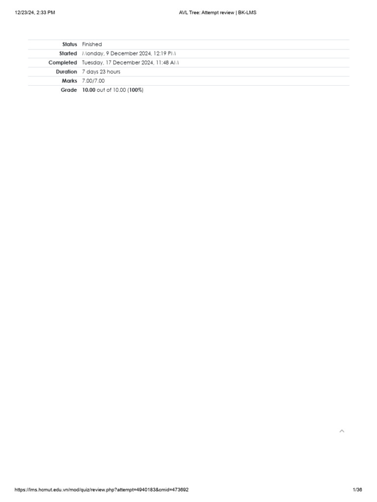 AVL Tree - Attempt Review - BK-LMS | PDF | Namespace | Computer Programming