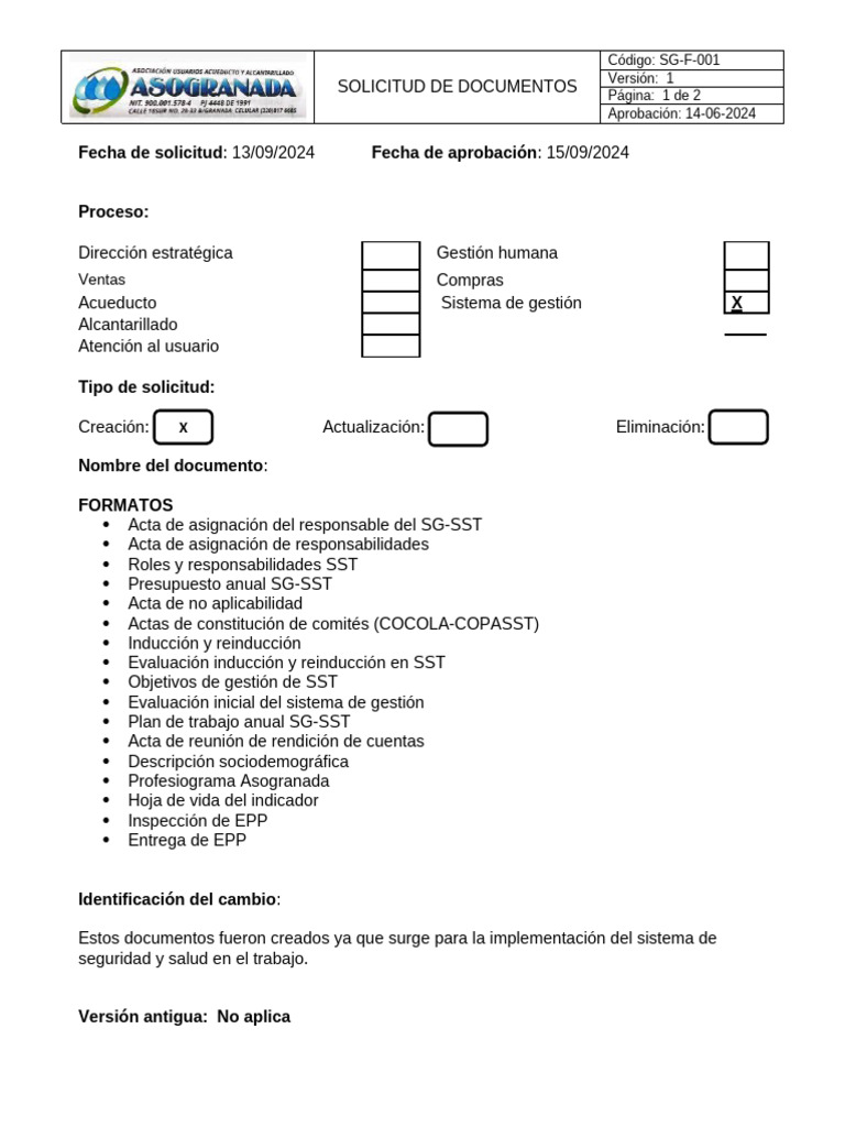 Solicitud de Documentos FORMATOS | PDF