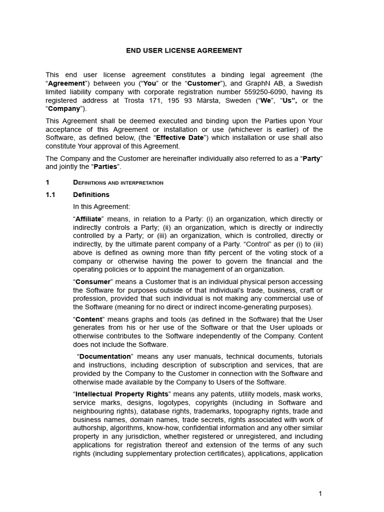 EULA, GraphN AB - Polygonflow | PDF | Software | License