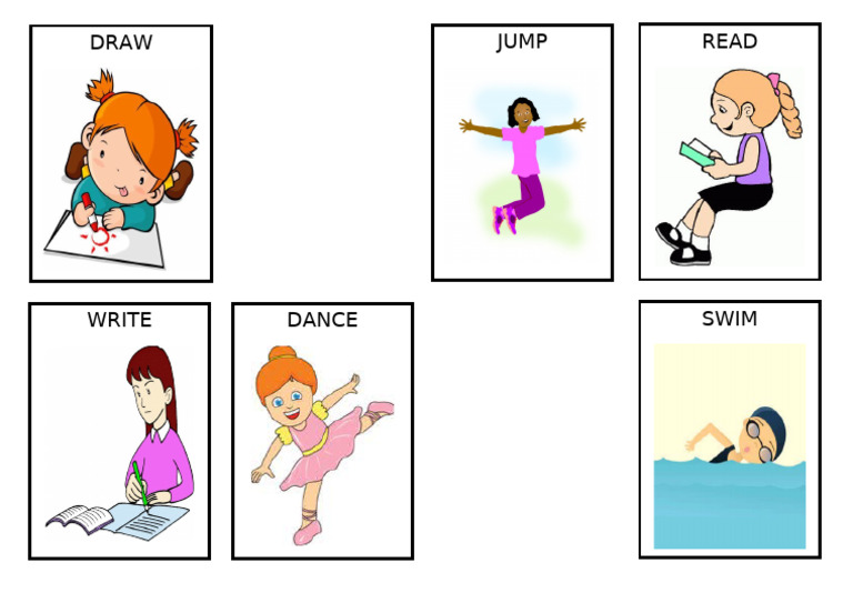 Action Verbs Flash Cards Set 1 Flashcards Fun Activities Games Games ...