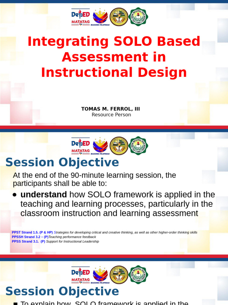 Ferrol - SD - Session 8 - Integration SOLO in Instructional Design ...