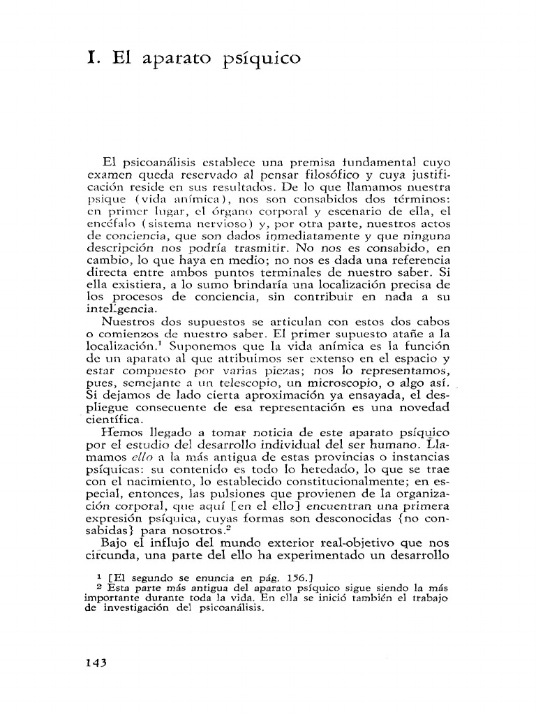 Esquema Del Psicoanálisis Cap I y II | PDF | Carné de identidad | Psicoanálisis