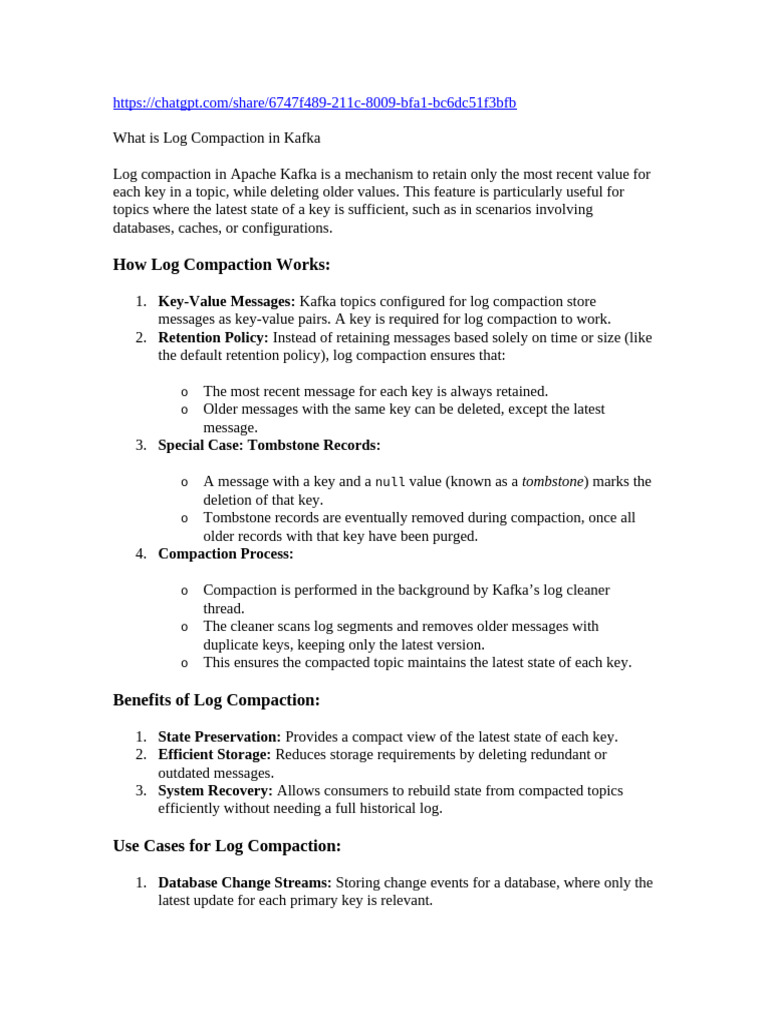 Log Compaction In Kafka Pdf Information Technology Computer Science 2526