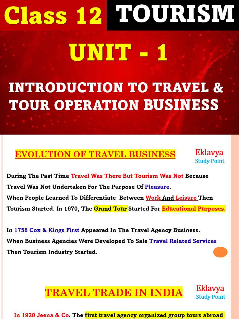 TOURISM UNIT 1 (1) pdf | PDF | Travel Agency | Tourism