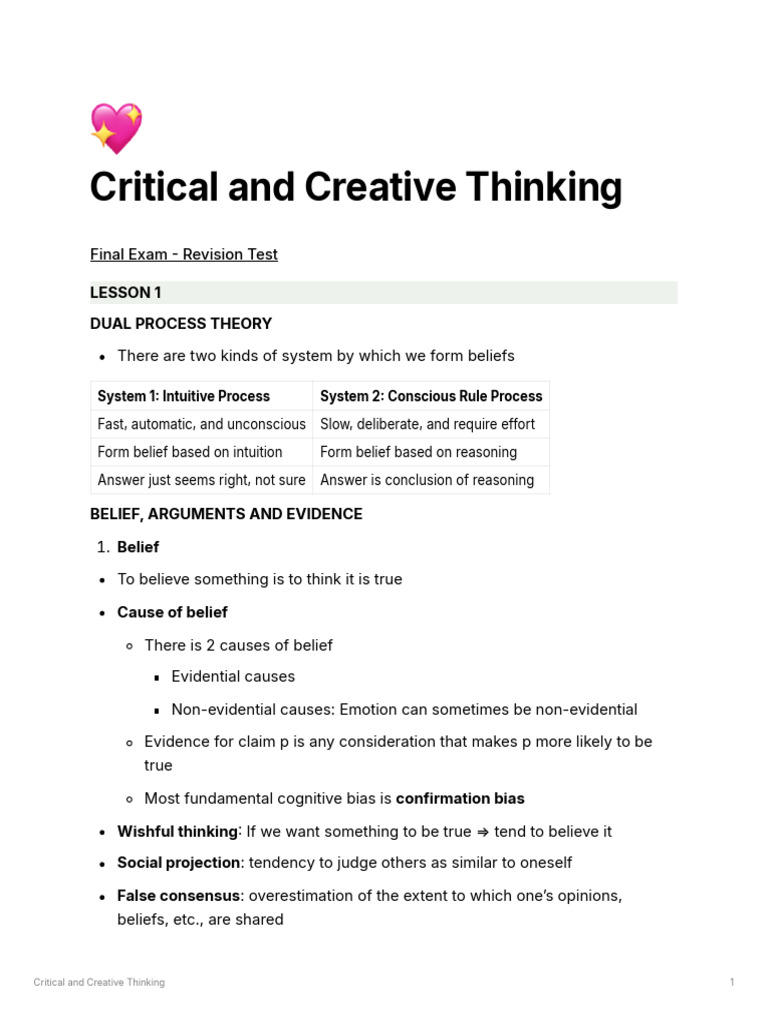 Critical Thinking - Revision | PDF | Argument | Inductive Reasoning
