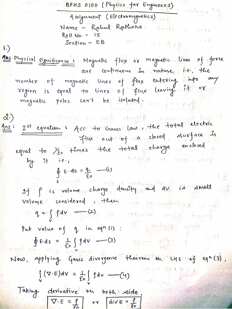 Physics Assignment-2 | PDF