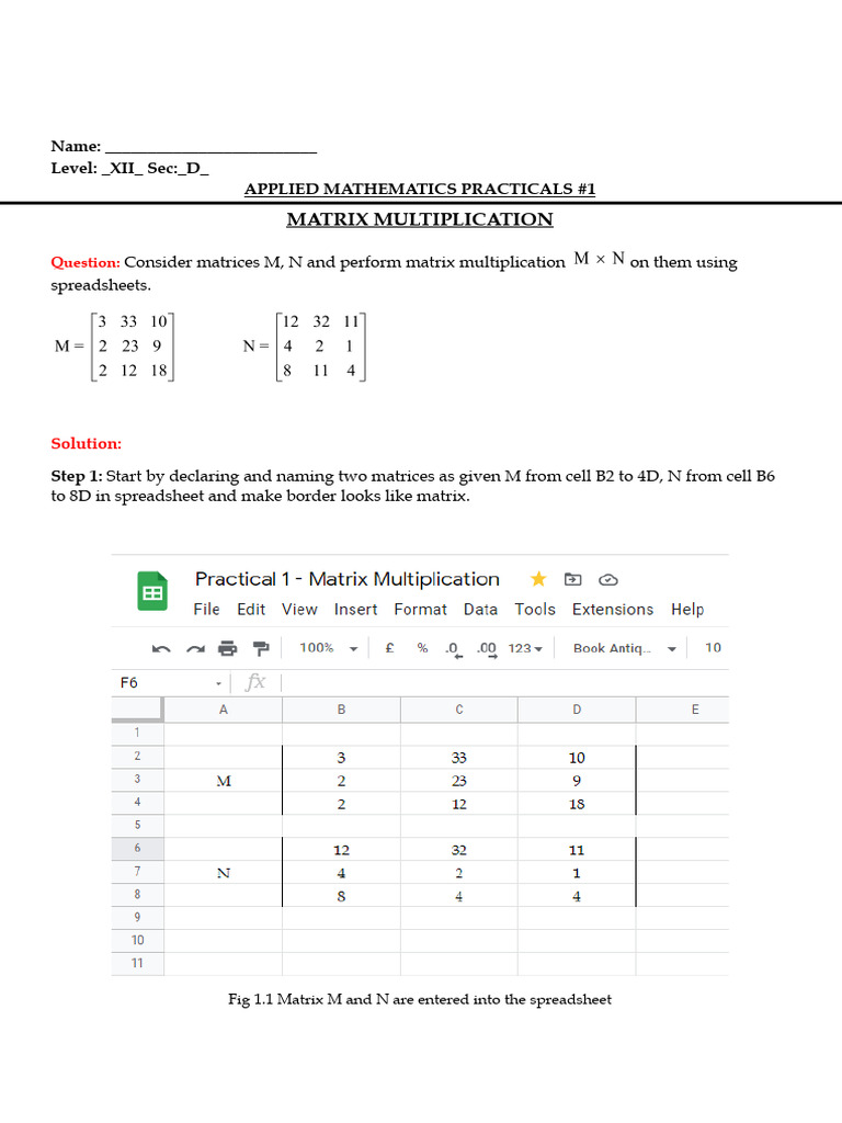 Practical 1-Matrix Multiplication (1) | PDF