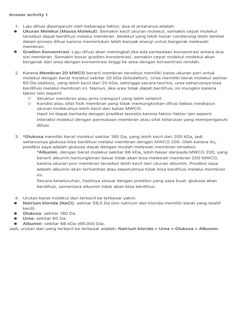 Answer Activity 1 | PDF