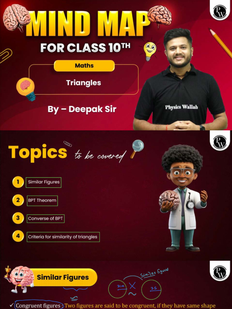 Triangles - Class Notes - Class 10th Mind Map Series | PDF