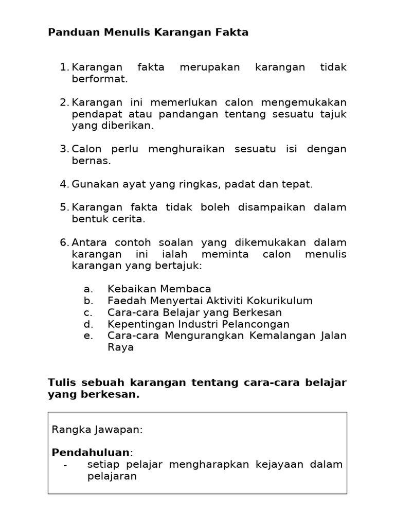 Panduan Menulis Karangan Fakta | PDF