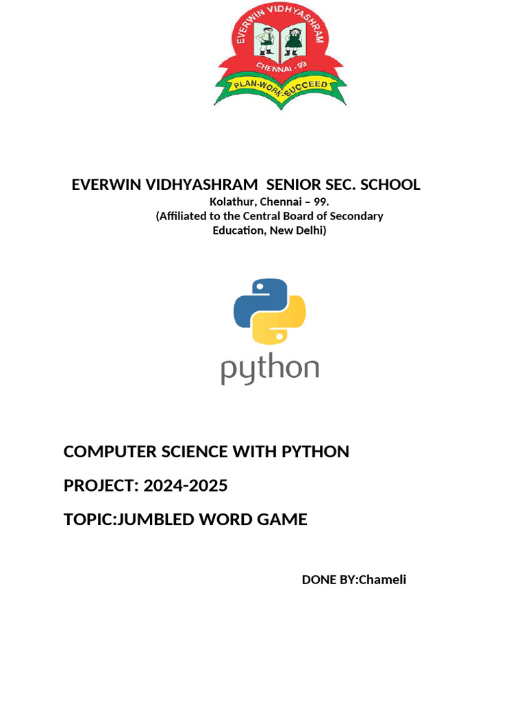 Xii CS Project Frontpages | PDF