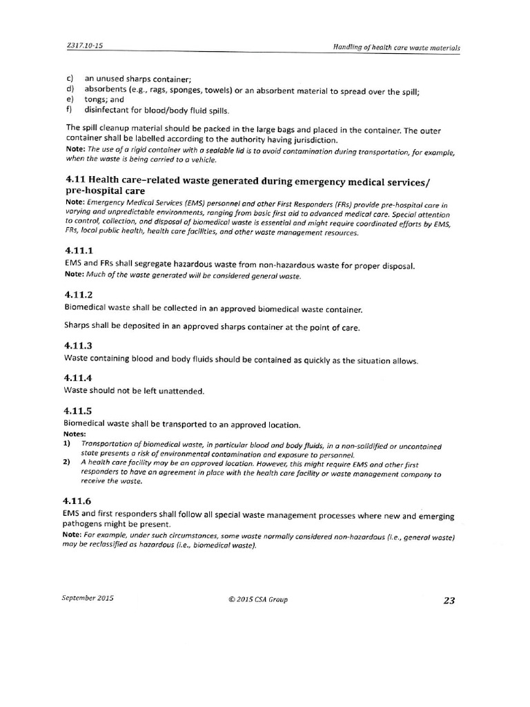 Image - CSA Standards Biomedical Waste | PDF
